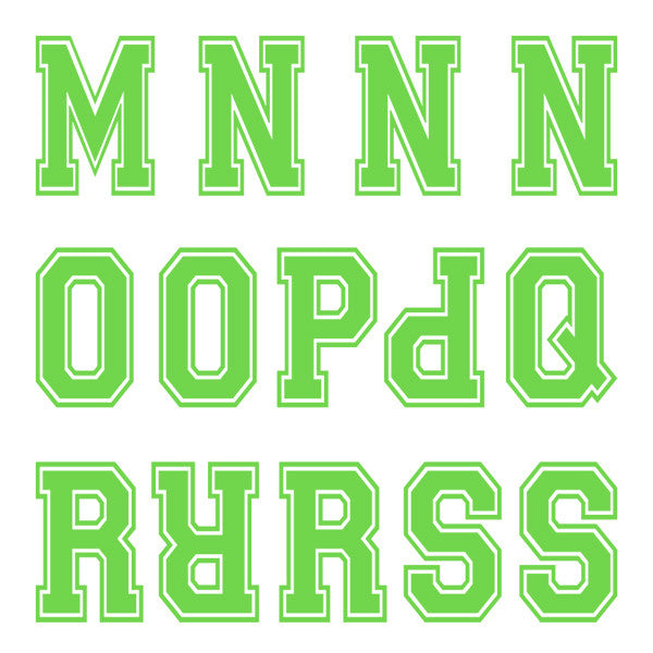 Varsity Large Lime Letter Kit (Four Sheets) – iD4Gear