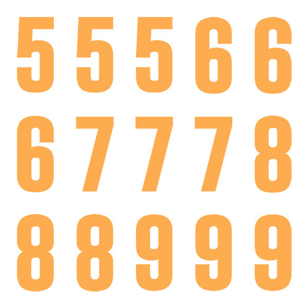 Euro Large Neon Orange Number Kit (Two Sheets) – iD4Gear