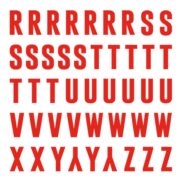Euro Small Red Letter Kit (Three Sheets) – iD4Gear