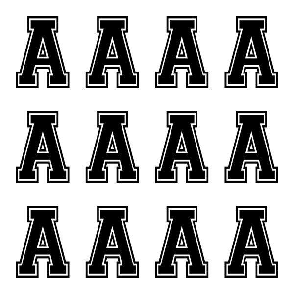 Varsity Large Black Letter A – iD4Gear