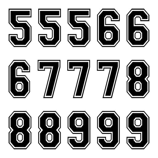 Varsity Large Black Number Kit (Two Sheets) – iD4Gear