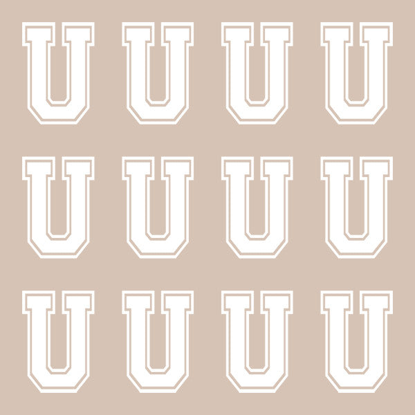 Varsity Large White Letter U – iD4Gear