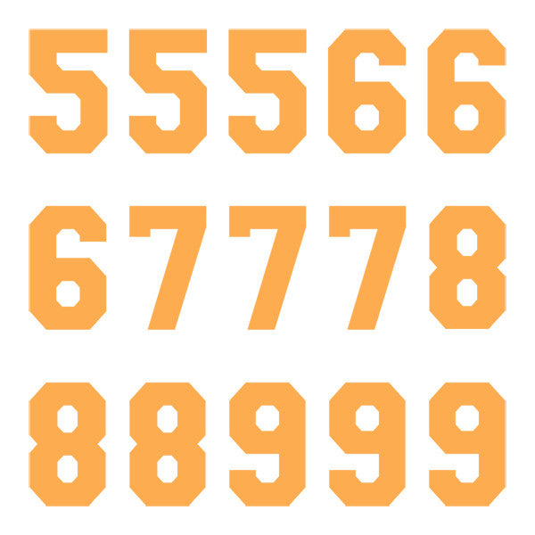 Varsity Pro Large Neon Orange Number Kit (Two Sheets) – iD4Gear