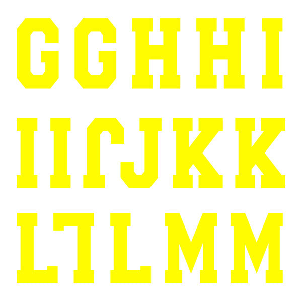 Varsity Pro Large Neon Yellow Letter Kit (Four Sheets) – iD4Gear